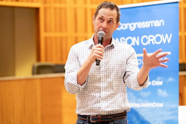 Rep. Crow talks about partisanship, national security at Aurora town ...